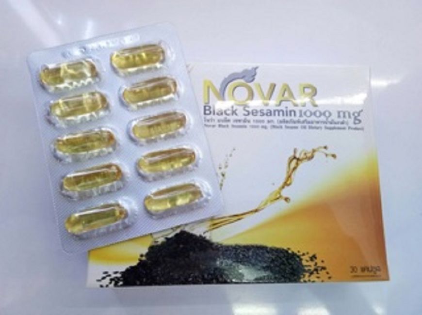 NOVAR Black Sesamin 1000 mg โนว่า 1 กล่อง x 30 แคปซูล น้ำมันงาดำสกัด ...