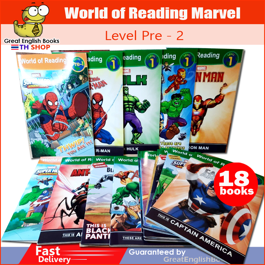(In Stock) พร้อมส่ง ชุดหนังสือเด็กภาษาอังกฤษ World of reading Marvel ...