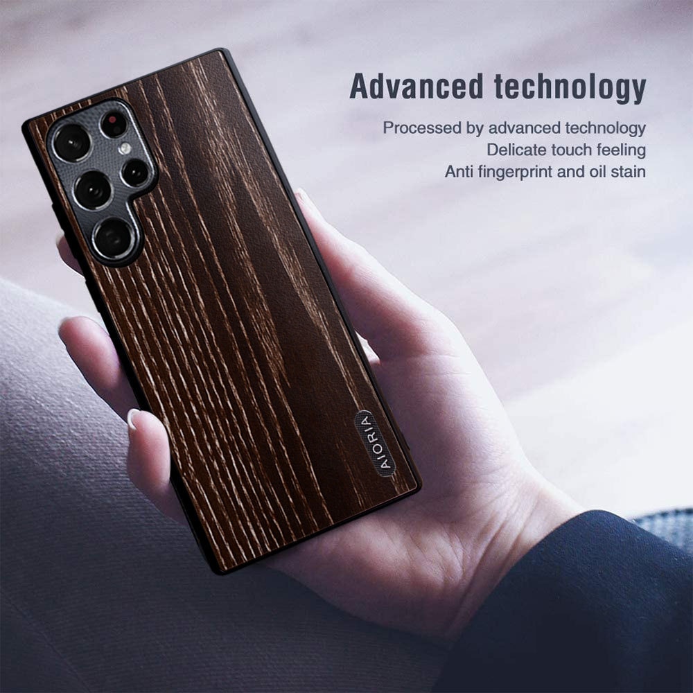 PU Real Wood Case for Samsung Galaxy S22 Ultra S22 Plus S22 5G Cases ...
