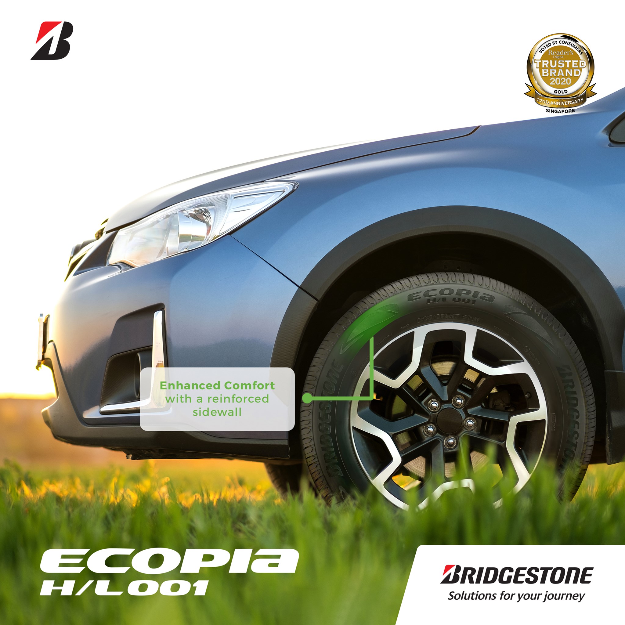 BRIDGESTONE ยางรถยนต์ (ล้อขอบ20) รุ่น ECOPIA HL001 26550R20 4 เส้น ...