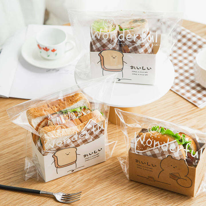 Popular Online Sandwich Packaging Box Thick Egg Toast Box Paper Korean ...