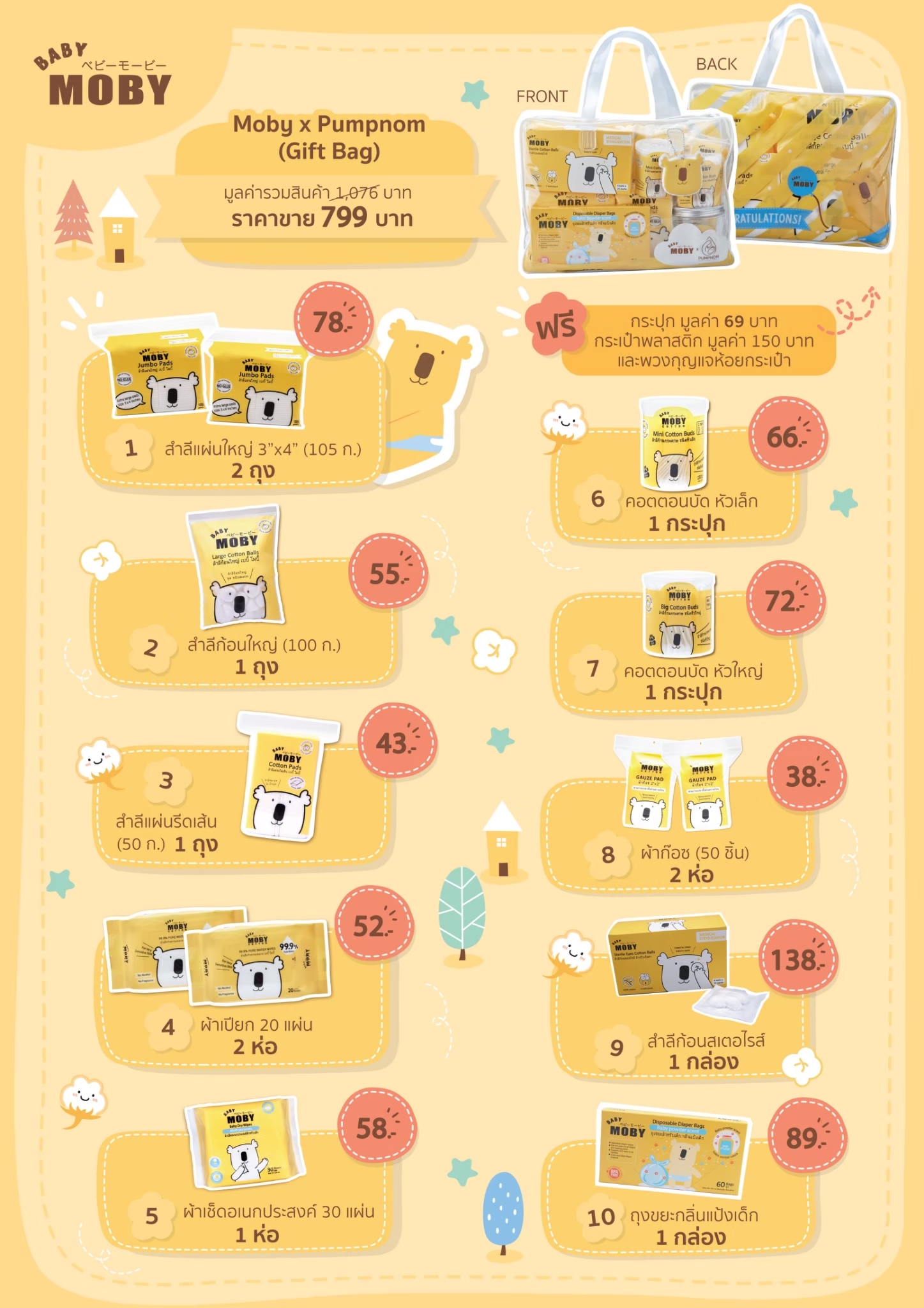 Baby Moby ชุดเซ็ตกระเป๋าร้านปั้มนม Pumpnom Set - Baby Moby - ThaiPick