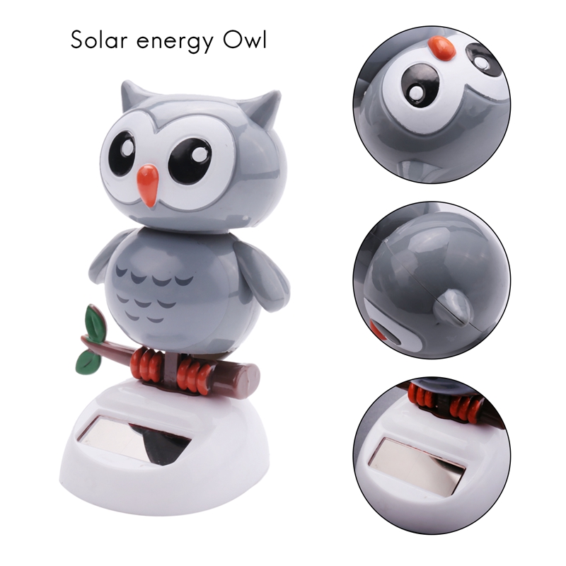 Figurine Owl owl sway to solar energy type Nohohon balance wheel deco ...