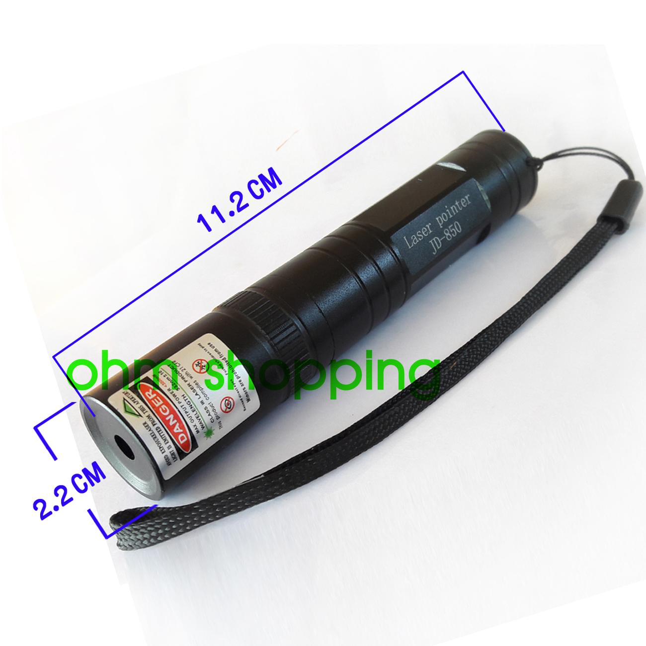 (ใหม่) High Power 5MW 532NM Bright Single Point Astronomy Green Laser Pointer JD-850 ตัวชี้ ...