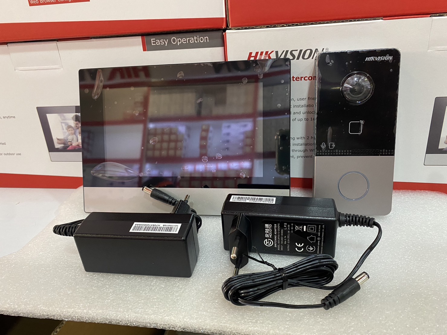 มีของพร้อมส่ง ชุดเซ็ท DS-KIS603-PC Hikvision ระบบ IP Video Intercom กล้อง2MP จอ Indoor station ...