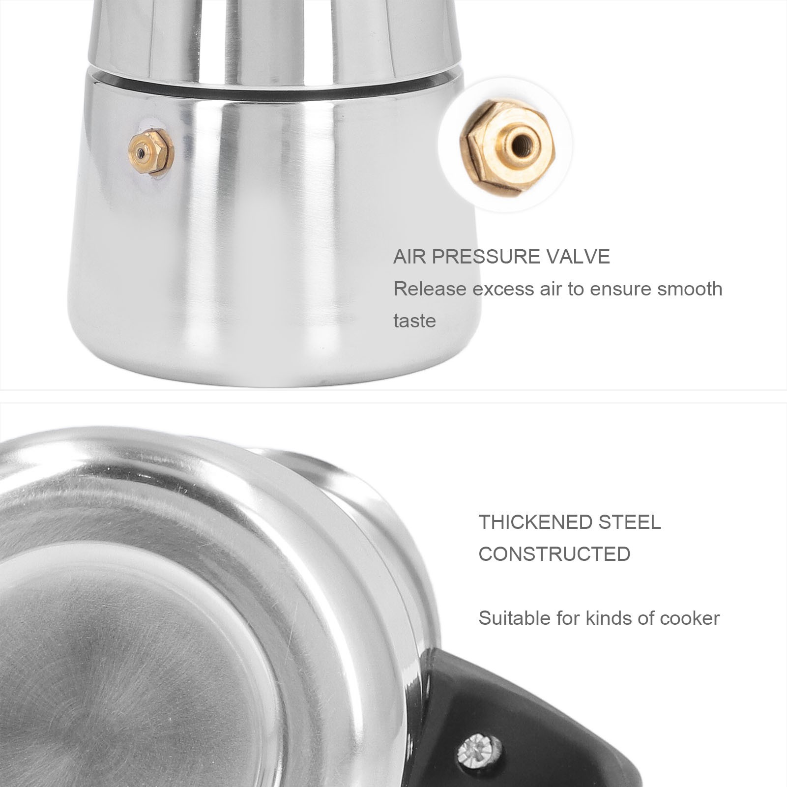 【COD】Classic Coffee Pot Stainless Steel Manual Classic Cafe Moka Cafe ...