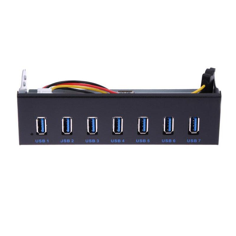 7 Port USB 3.0 Hub 5Gbs 5.25inch CD-ROM Drive Bay CD ROM Front Panel ...