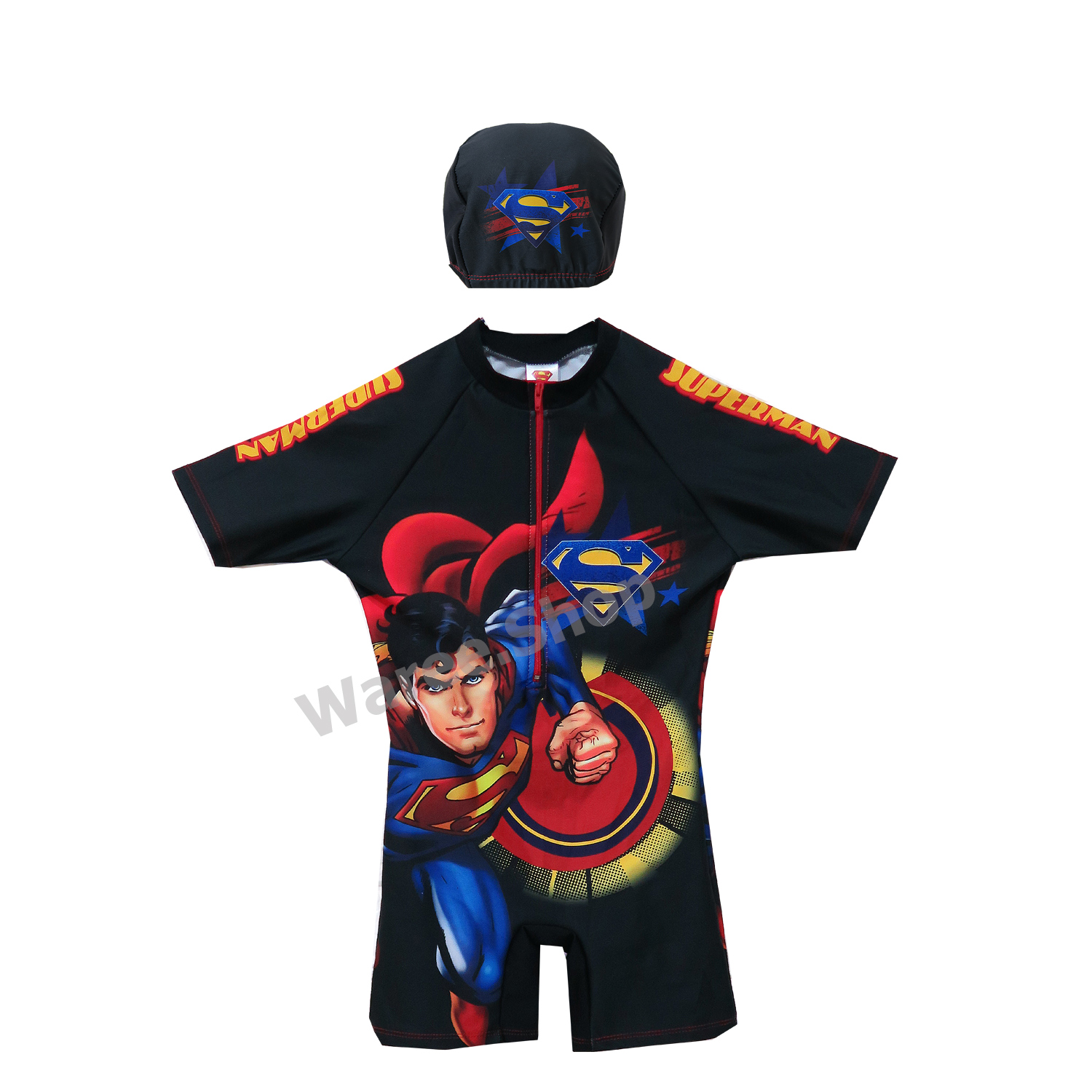 ชุดว่ายน้ำ Superman ซุปเปอร์แมน Swimwear (ลิขสิทธ์แท้) แถม หมวกว่ายน้ำ ...