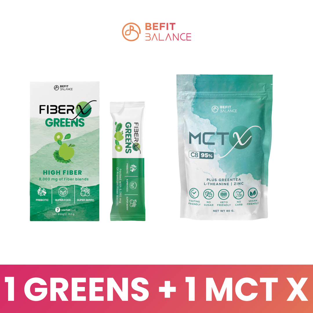 BeFitBalance Set ดูแลระดับน้ำตาลในเลือด FIBER X 1กล่อง / MCT X C8 1 ถุง ...