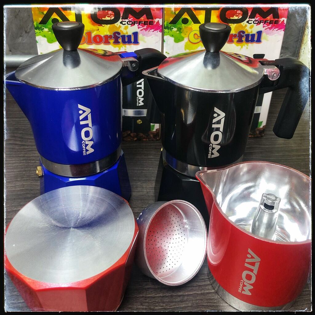 HO MOKA POT อลูมิเนียม ATOM COFFEE รุ่น Colorful คุณภาพเดียวกับของ ...