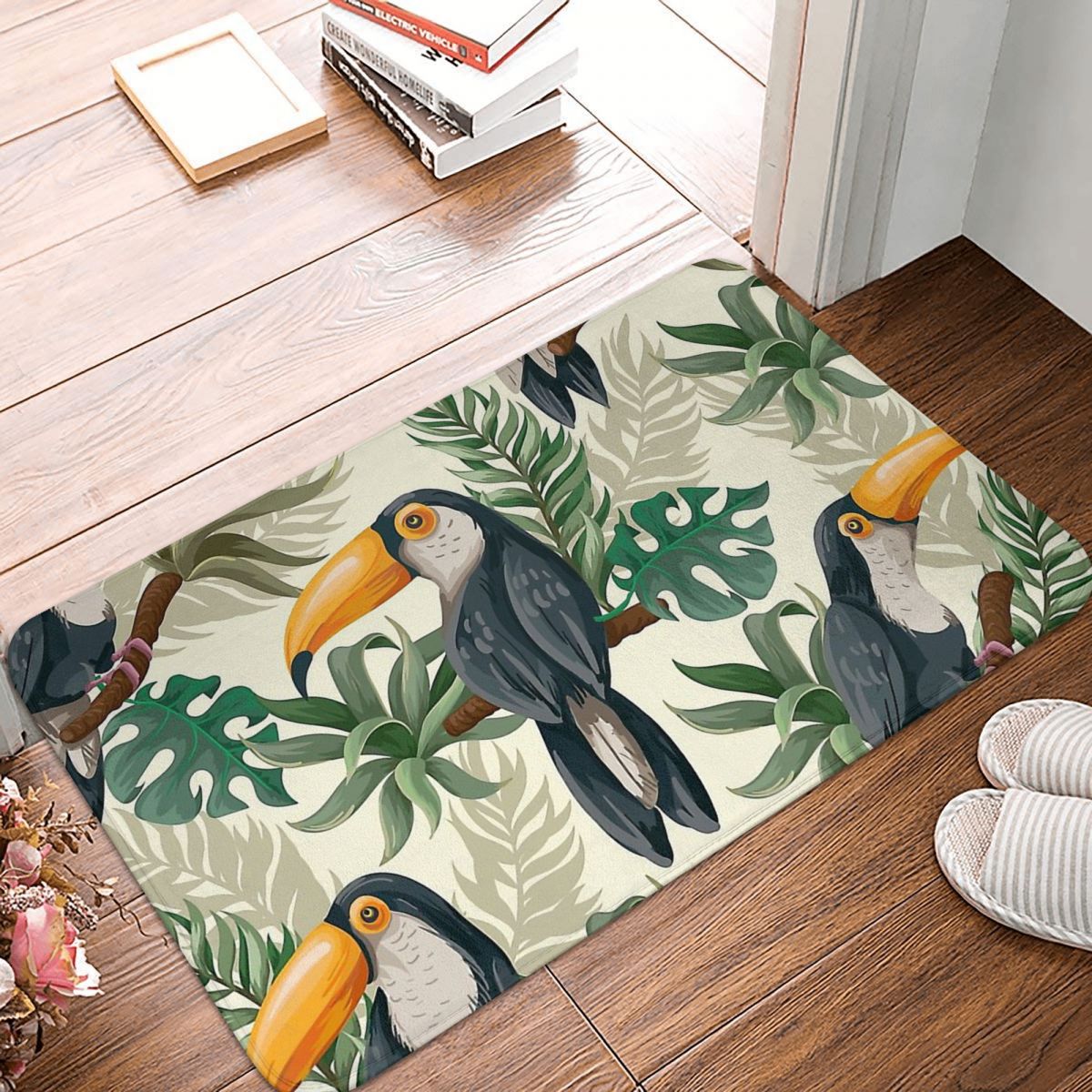 Funny Cool Animals Non-slip Doormat Kitchen Mat Tropical Jungle Toucan ...