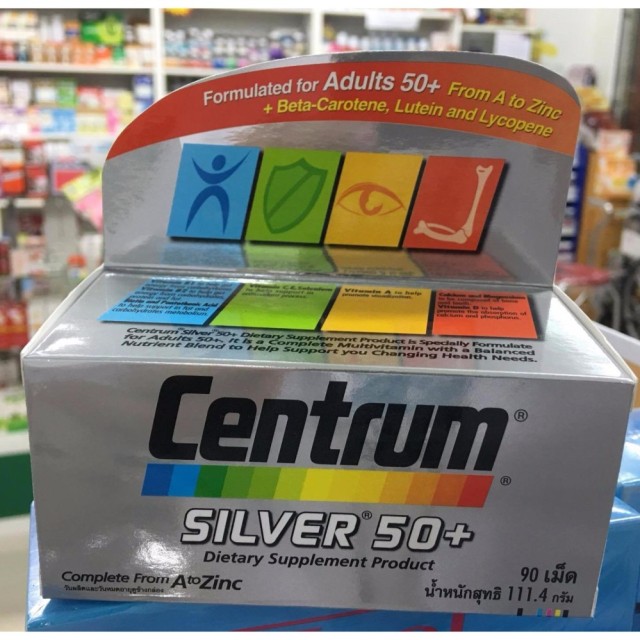 ตรวจสอบ ราคา Centrum SILVER 50+ A to Zinc + Beta-Carotene Lutien 90tab