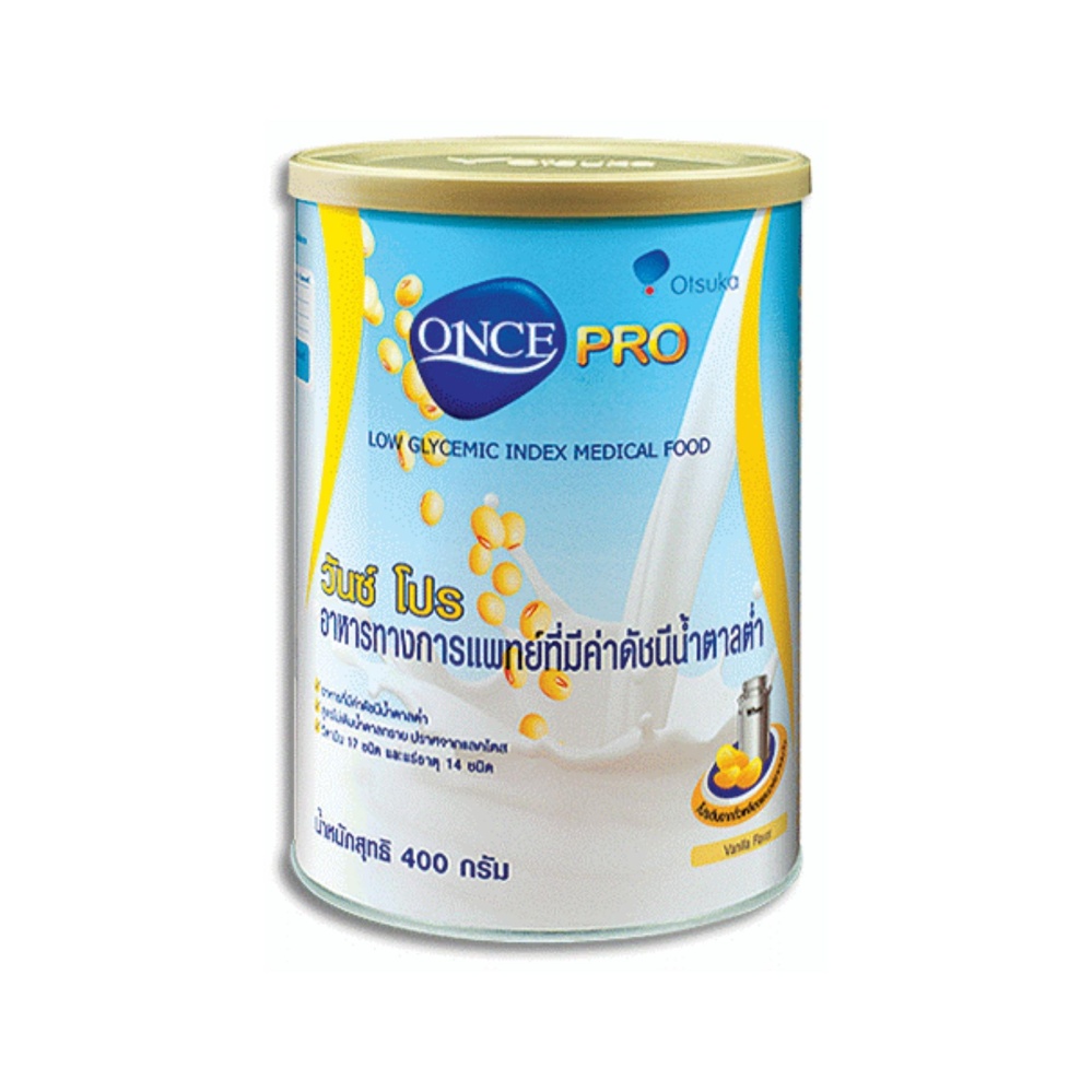 ราคา Once Pro 400กรัม (1กระป๋อง) วันซ์โปร อาหารสำหรับผู้ป่วยเบาหวาน ...