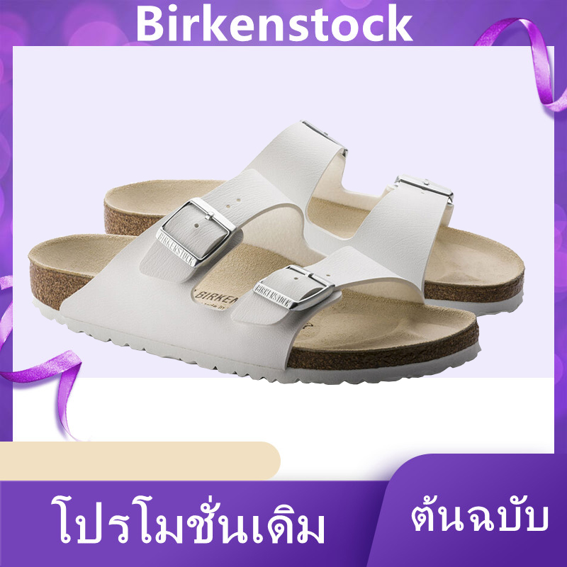 รองเท้าแตะหูหนีบผู้หญิง Birkenstock Arizona BF White รองเท้าแตะ Unisex ...