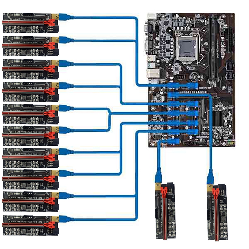 VER018 PLUS PCI-E Riser Card PCI-E 1X to 16X USB3.0 60cm Graphics Riser ...