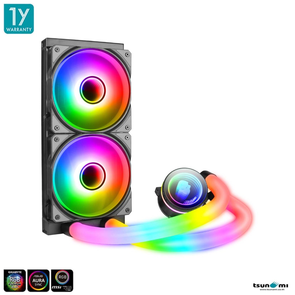 LIQUID COOLING TSUNAMI UNLIMITED DEEPSPACE SLA-240 ARGB ชุดน้ำปิด 2 ตอน ...