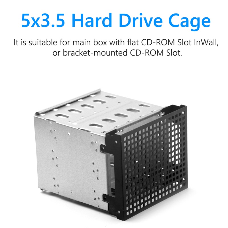 Storage Expansion Hard Drive Cage DIY Hard Drive Disk Cage Rack 5.25 ...