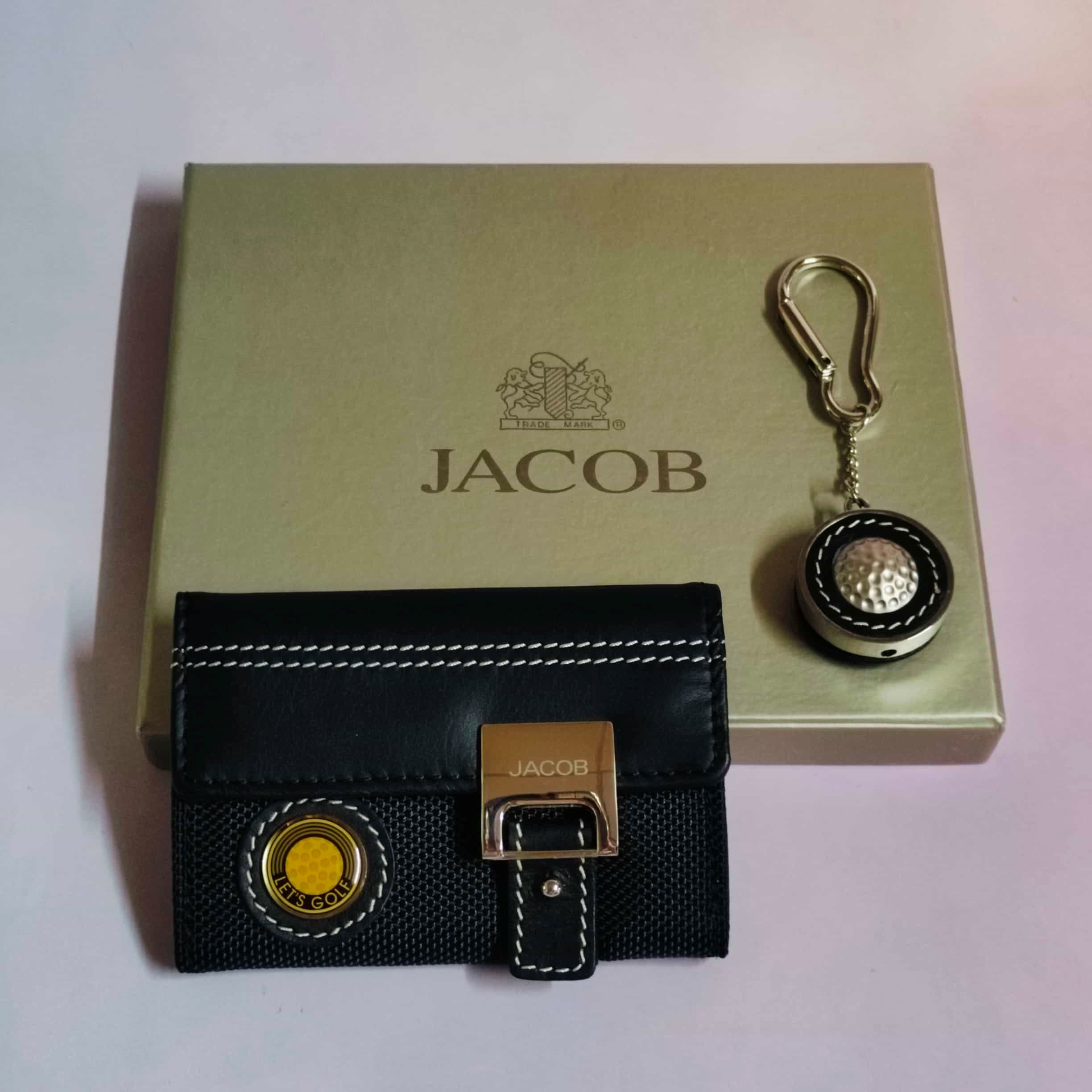 JACOB Box set กระเป๋าใส่บัตรหนังแท้พร้อมพวงกุญแจ ของแท้ สินค้าพรีเมี่ยม ...