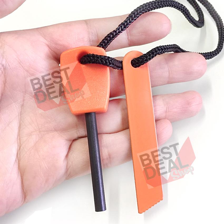 Mini Flint Striker Fire Starter แท่งจุดไฟ แท่ง magnesium รุ่น FS-Orange ...