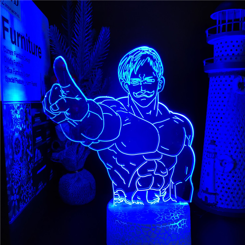 The Seven Deadly Sins escanor 3D LED โคมไฟอะนิเมะ Night Light TOUCH 16 ...