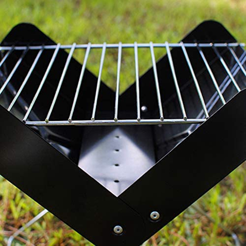 Portable Fire Pit, Folding Campfire Grill,Outdoor Wood Stove Charcoal ...