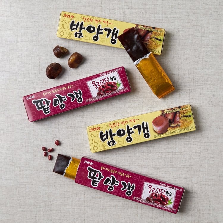 [Original] 밤양갱팥양갱 Crown Sweet Red Bean + Chestnut Jelly (เยลลี่ถั่วแดง ...