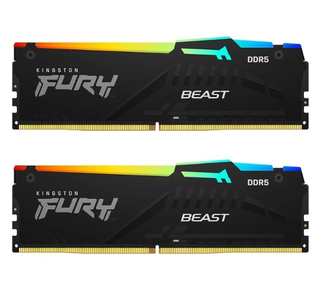 RAM DDR5(5200) 32GB (16GBX2) KINGSTON FURY BEAST RGB (KF552C36BBEAK2-32 ...