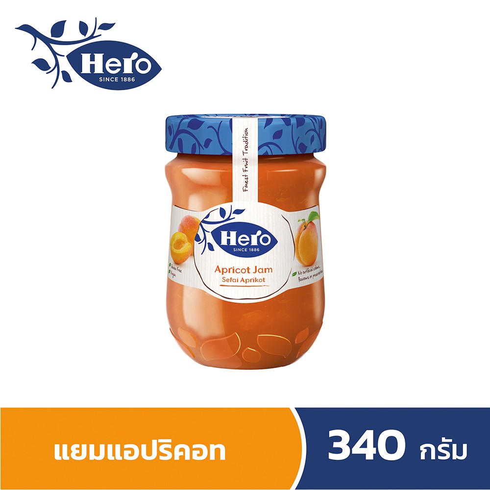 Hero Apricot Jam 340g. ฮีโร่ แยมแอปริคอท 340ก - Sino Family Shop - ThaiPick
