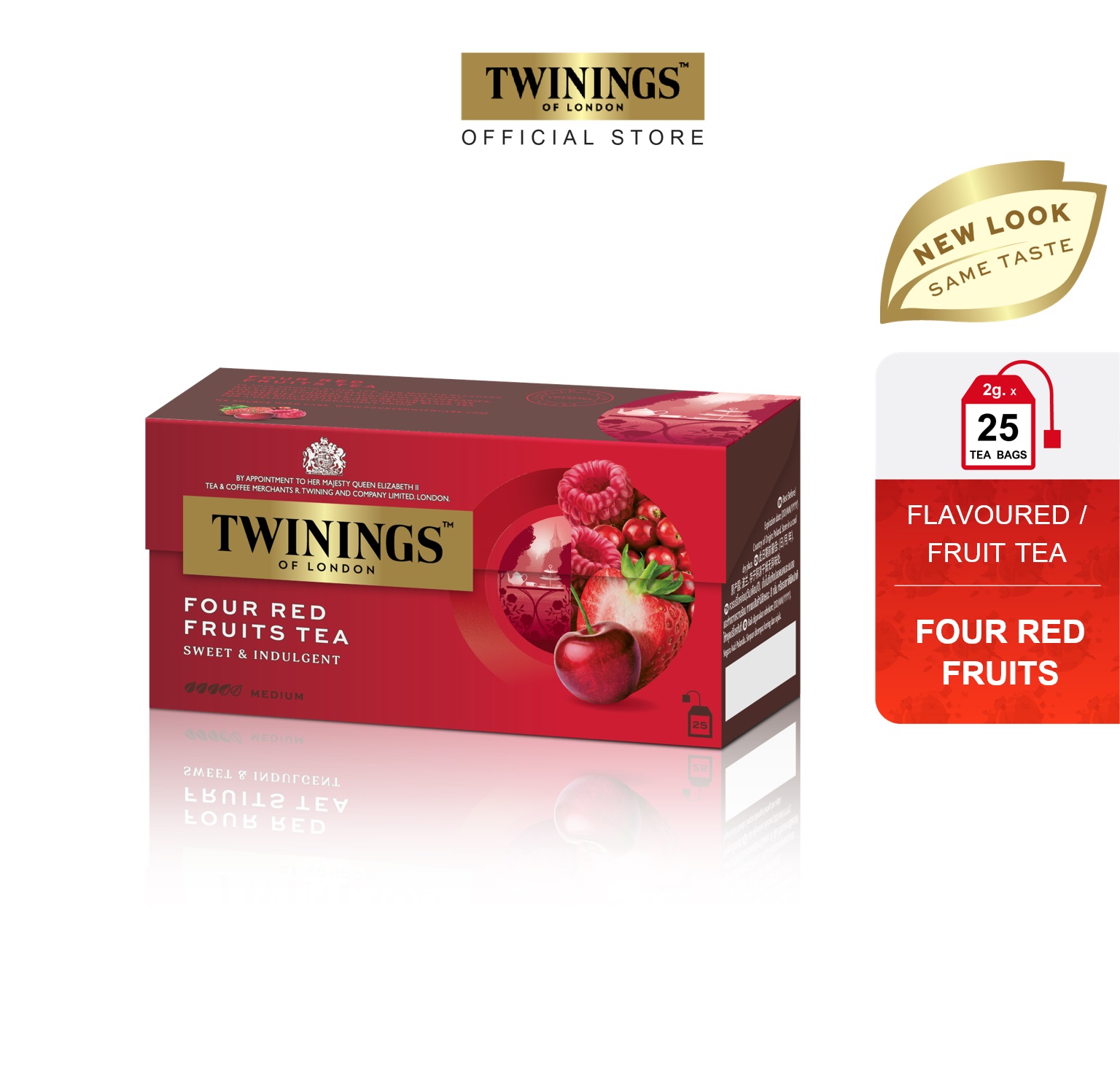 ทไวนิงส์ ชาแต่งกลิ่น โฟร์ เรด ฟรุ้ต ชนิดซอง 2 กรัม แพ็ค 25 ซอง Twinings Four Red Fruits ...