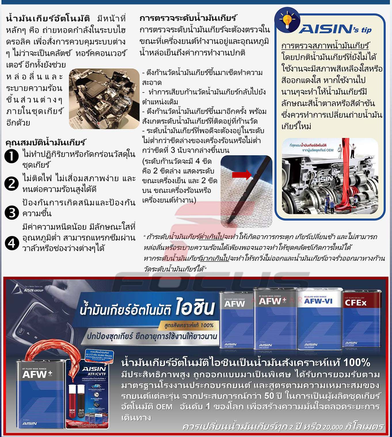 Aisin น้ำมันเกียร์อัตโนมัติสังเคราะห์ 100% ไอซิน Aisin AFW+ ขนาด 4ลิตร 5ลิตร 6ลิตร 7ลิตร ...