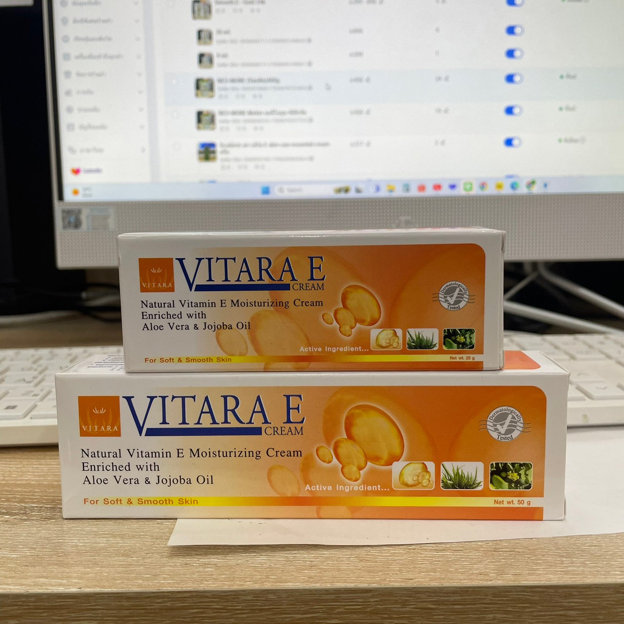 Vitara E Cream 25 g. / 50 g. ไวทาร่า อี ครีม วิตามินอี รอยแผลเป็น บำรุง ...