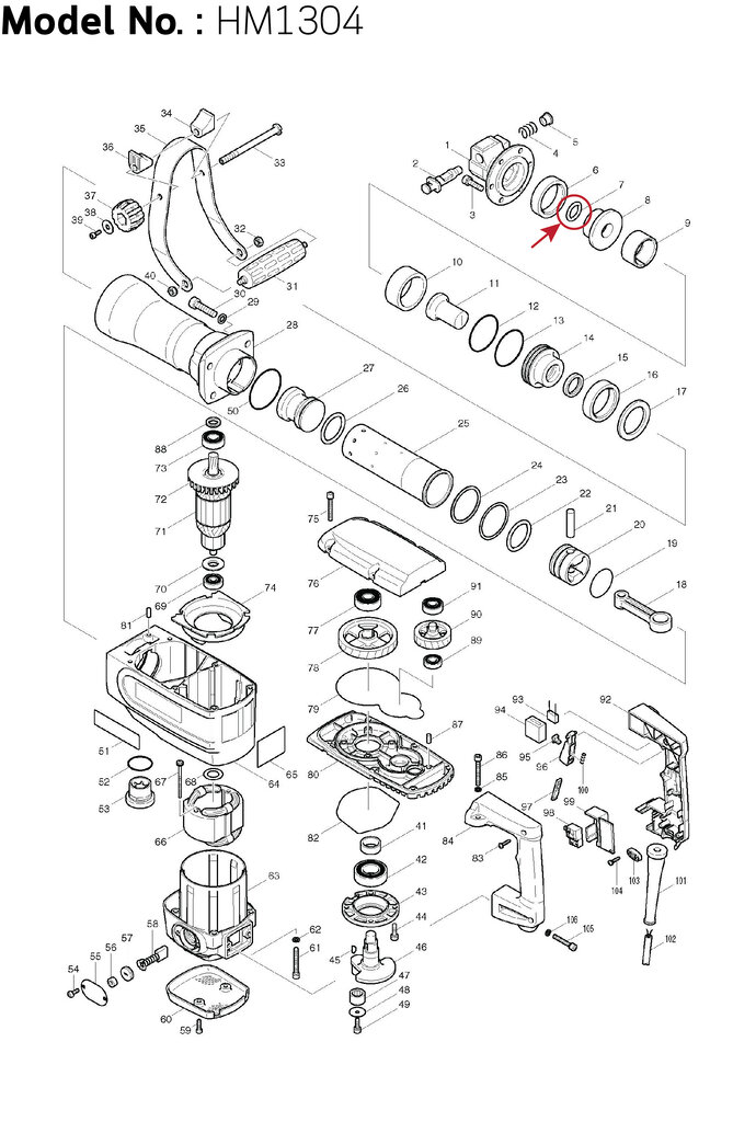 โอริง (แท้) ปากจับดอก สกัด Makita มากีต้า รุ่น HM1302 7 14 HM1305 ...