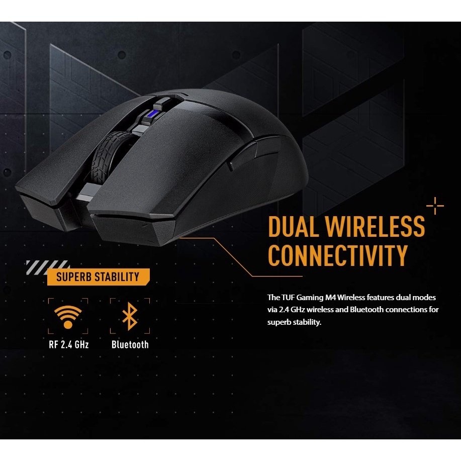 ASUS P306 TUF Gaming M4 Wireless Gaming Mouse (12000 DPI RF 2.4GHz ...