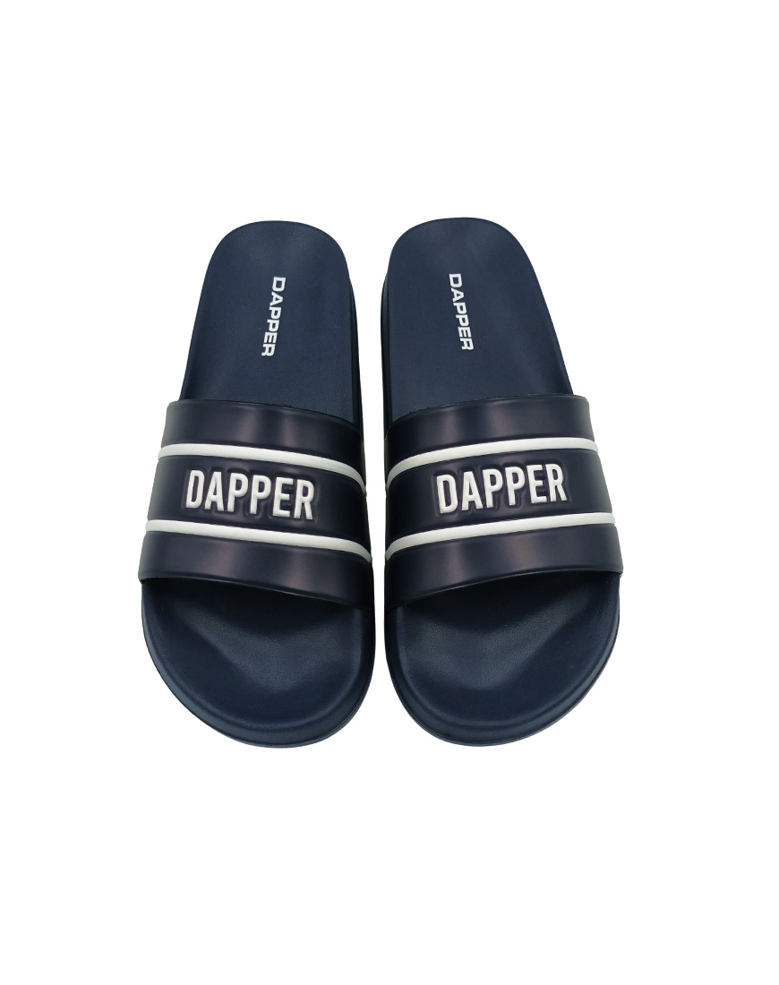 DAPPER รองเท้าแตะ DAPPER Logo Stamp Pool Slide Sandals สีกรมท่า ...