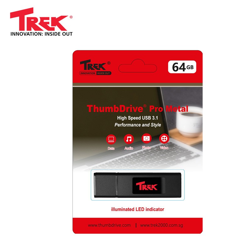 แฟลชไดร์ 3.0 Trek TD Pro Metal USB 3.1 Flash Drive 32GB64GB LED - Iv2k32Gv - ThaiPick
