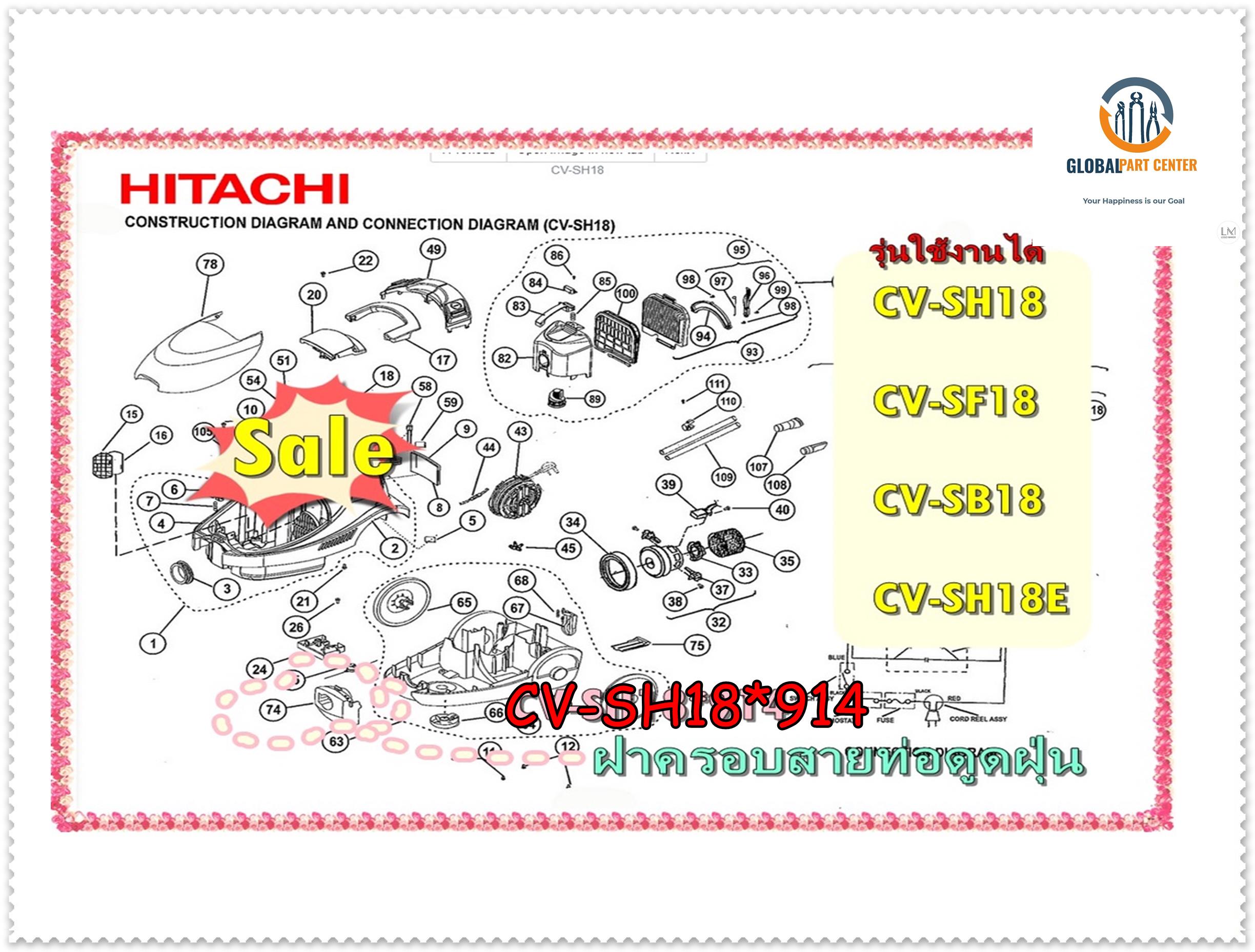 เครื่องดูดฝุ่น Hitachi CV-SH18E - MixASale