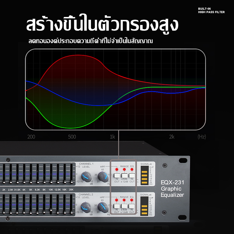 DBX EQX231MQX3031 equalizer สามารถกำจัดเสียงรบกวนที่มีความถี่ต่ำได้อย่างมีประสิทธิภาพและลดการ ...