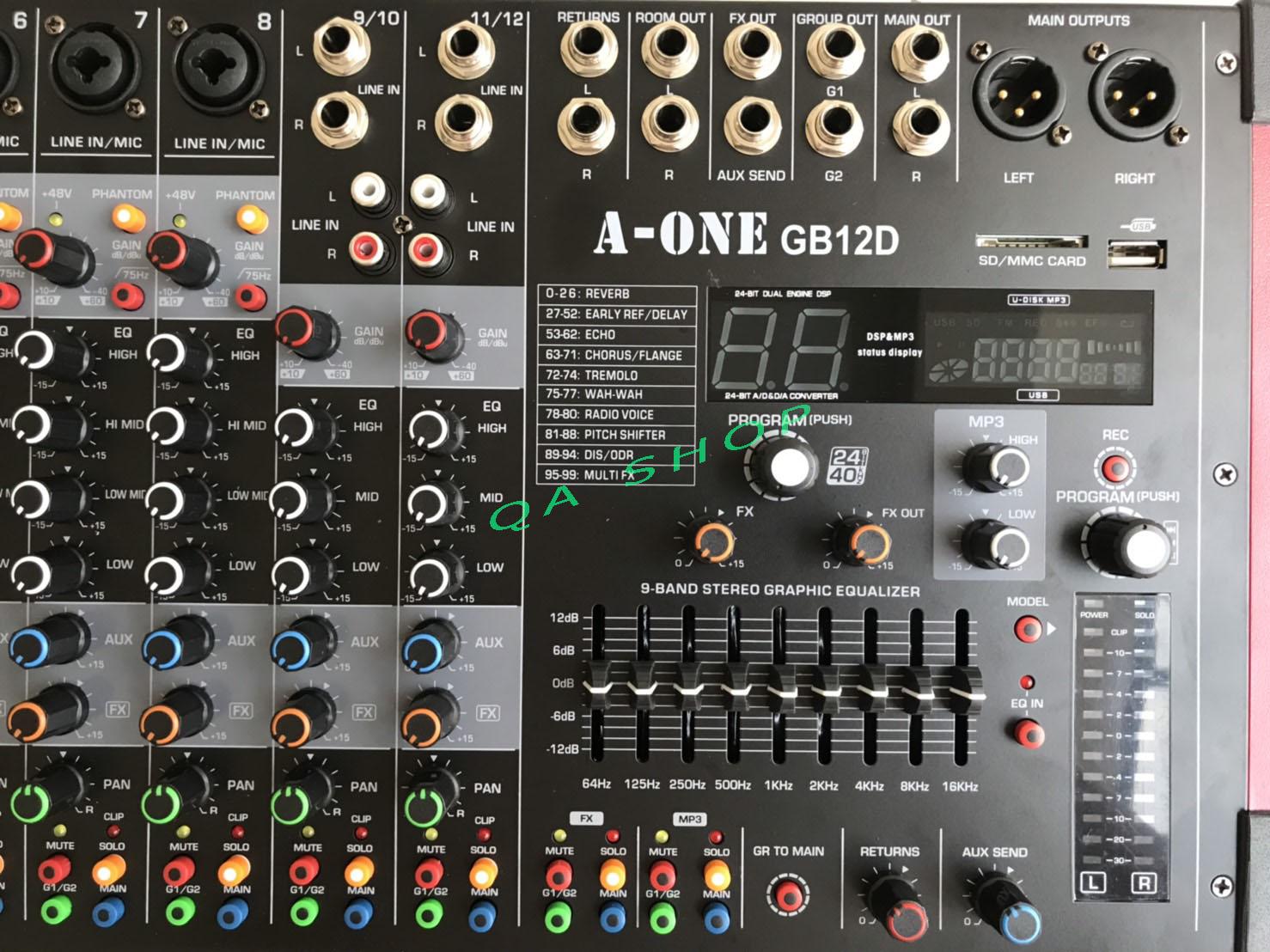 AUDIO SOUND A-ONE เพาเวอร์มิกเซอร์ ขยายเสียง1200W 12CH Power mixer ( 12 ...
