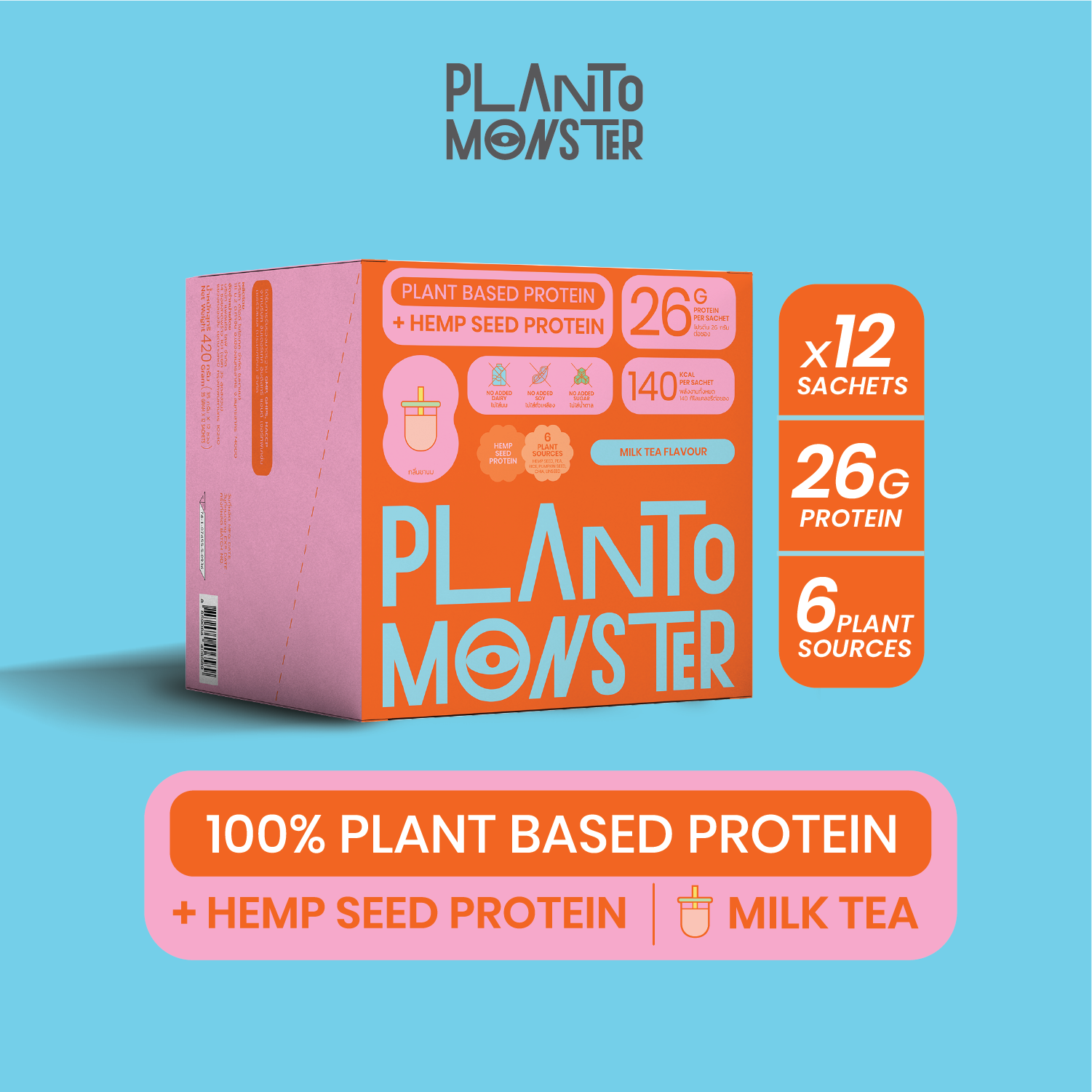 PlantoMonster โปรตีนจากพืช รสชานม โปรตีนสูง | Lazada.co.th