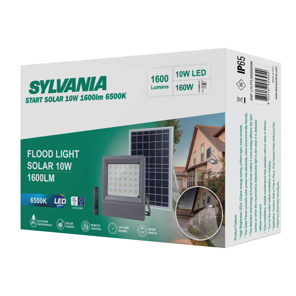 SYLVANIA โคมไฟสปอร์ตไลท์โซล่าเซลล์ LED 160W Solar Cell พร้อมรีโมท รุ่น ...