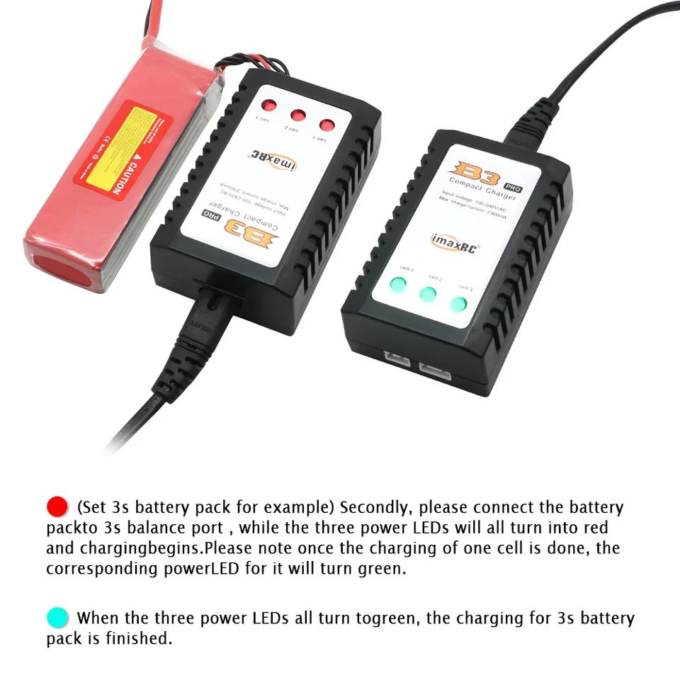 imax B3 เครื่องชาร์จแบตเตอรี่ Lipo 2-3 เซลล์ 7.4-11.1 V Balanceชาร์จ ...