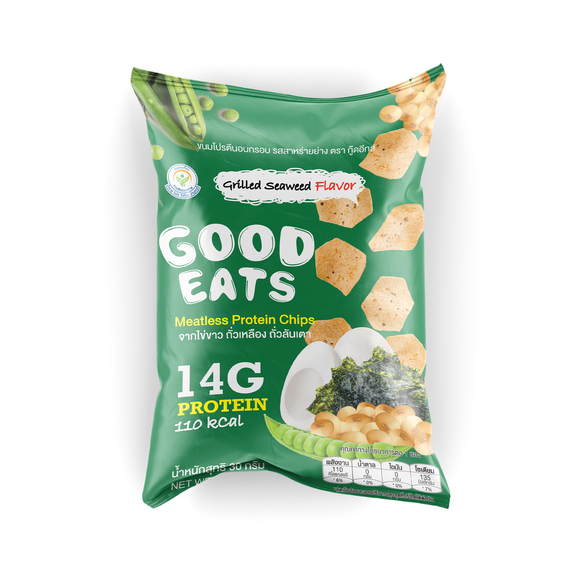 ขนมโปรตีนอบกรอบ ตรา GOOD EATS รสสาหร่ายย่าง - GOOD EATS - ThaiPick