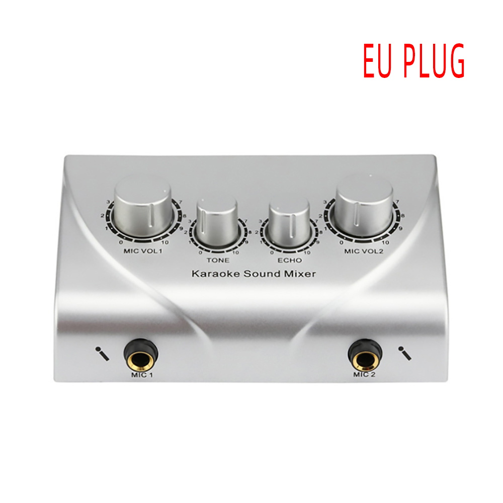 เครื่องผสมเสียงแบบพกพา Echo Audio Mixer ลำโพงเสียงมินิไมโครโฟนเครื่องขยายเสียงอินพุตไมโครโฟนคู่ ...