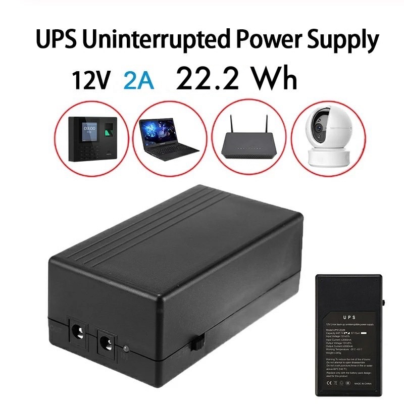 แบตเตอรี่สำรองขนาดเล็ก Mini UPS 12V/2A 22.2W สำหรับเราเตอร์,กล้องไร้สาย ...