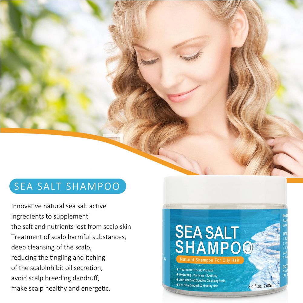 【ห้ามพลาด】240ml Hair Shampoo Anti-Dandruff Sea Salt Shampoo Oil-Control ...