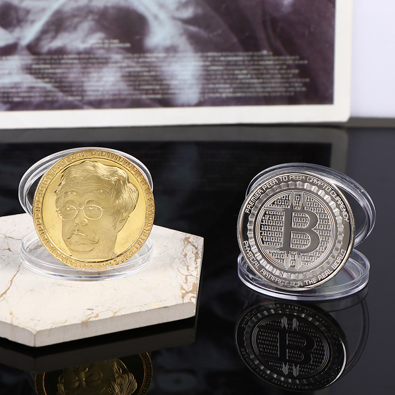 Fds 1 PC Gold Silver Blue Bitcoin Digital Virtual Coin Collecting With ...