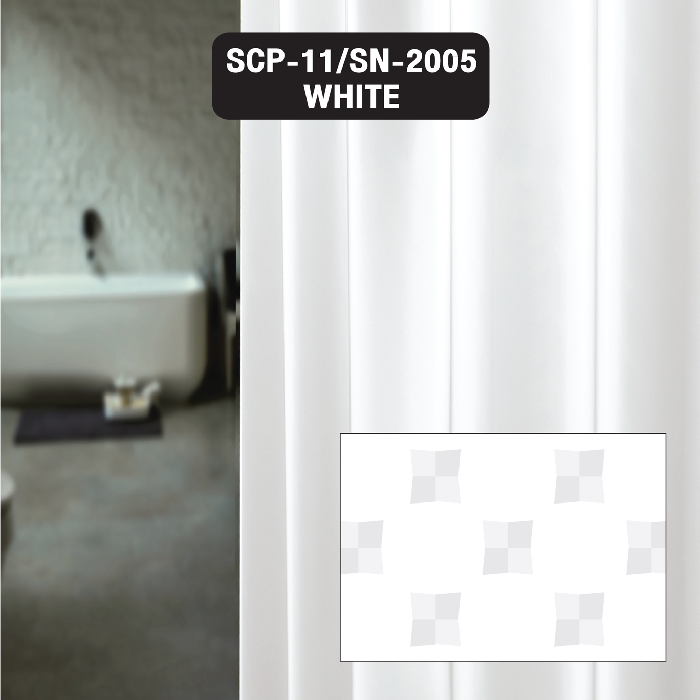 ผ้าม่านห้องน้ำเนื้อผ้า (100 POLYESTER SATIN DOBBY) รุ่น SCP-11 (มีขนาด ...