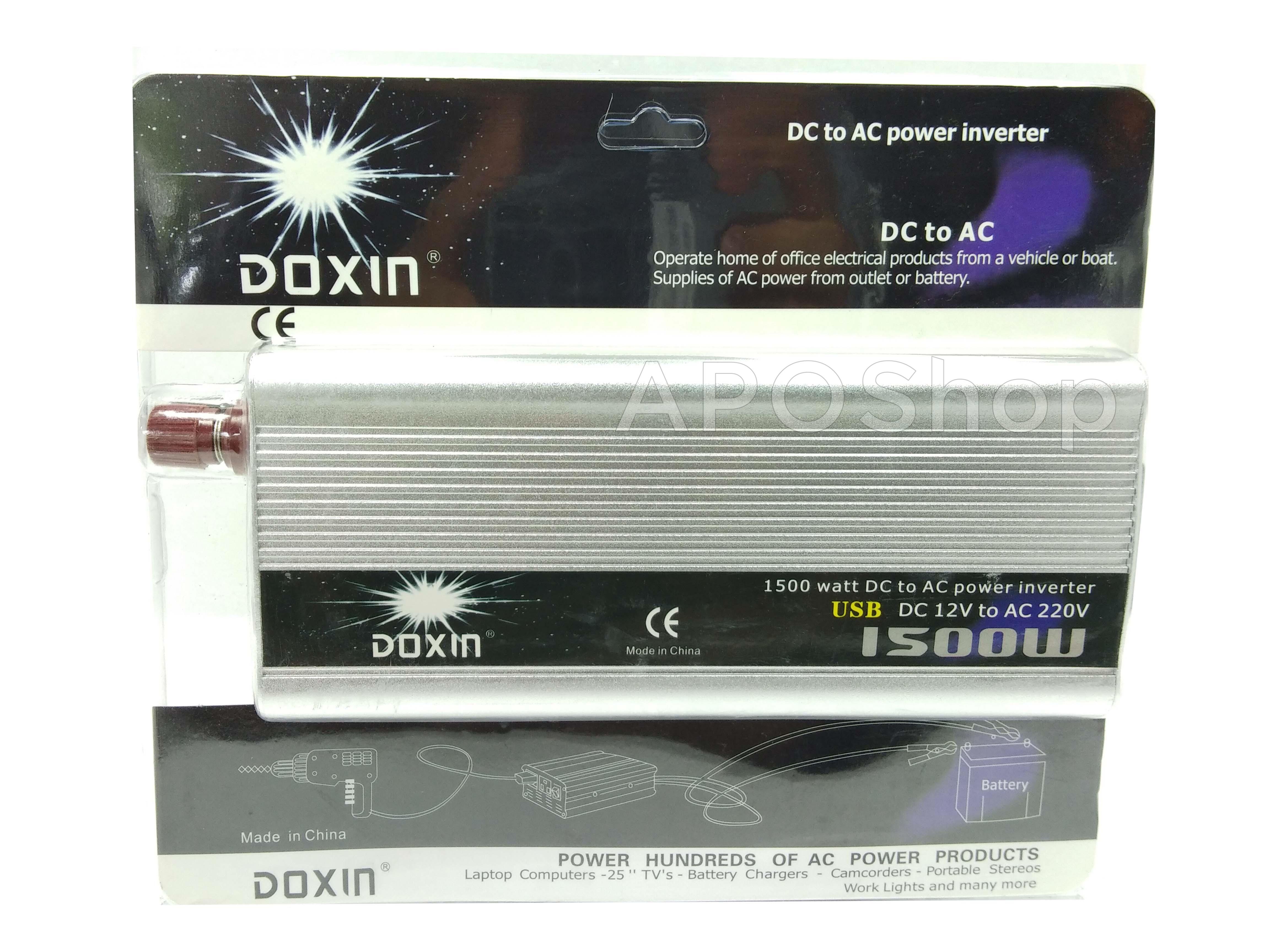DOXIN Inverter อุปกรณ์แปลงไฟฟ้า DC 12V เป็น AC 220V กำลัง 1500 วัตต์ ...