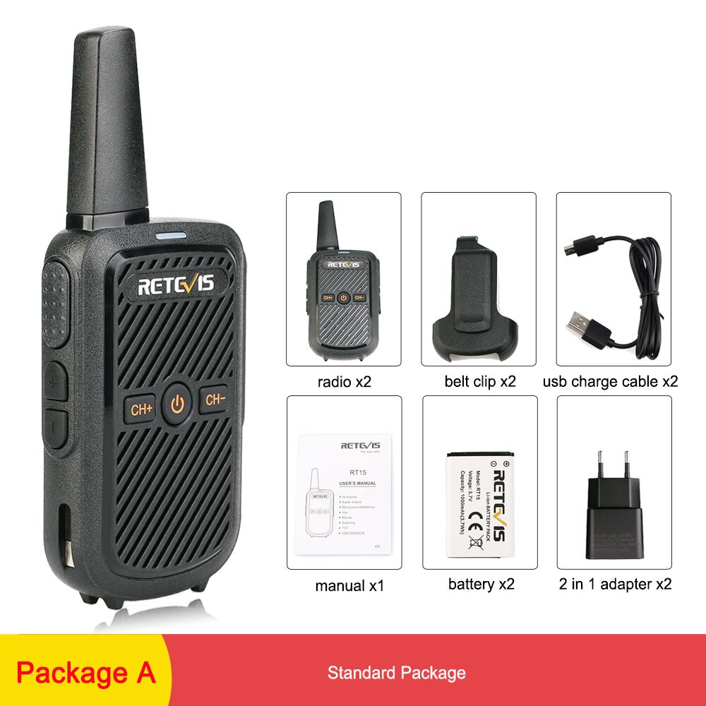 2 เดือน 2020new【Retevis RT15】วิทยุสื่อสาร 5W Walkie-Talkie High Power ...