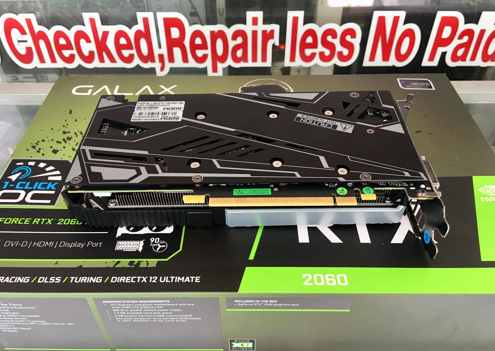 GALAX RTX2060 PLUS 1-CLICK OC 6GB GDDR6(2011390240423) - cyber104 ...